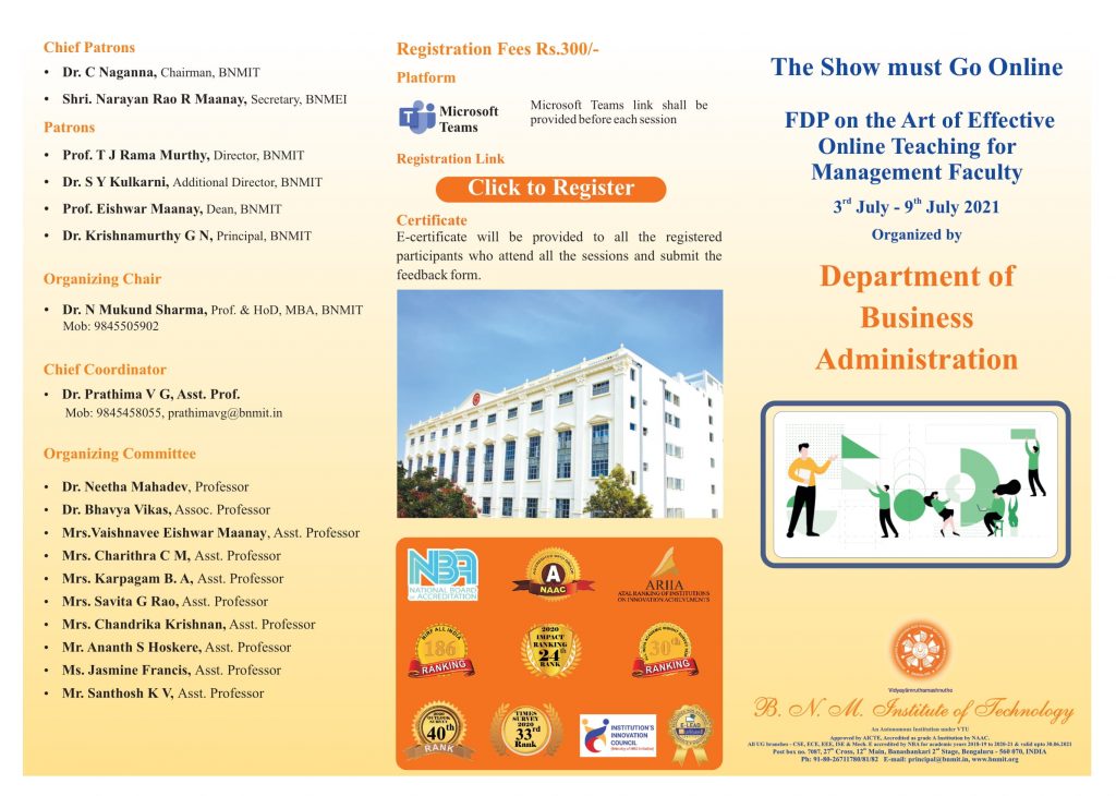 Faculty Development Programme on “The Art of Effective Online Teaching ...